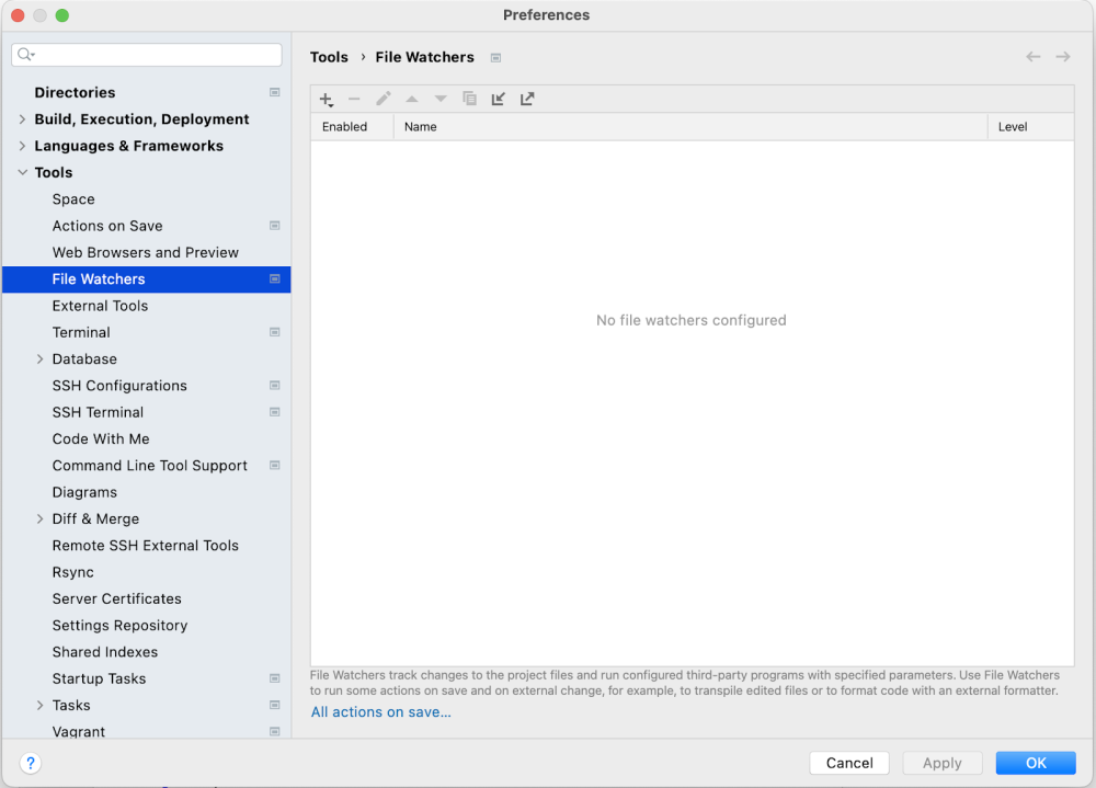 The File Watchers Tool in PHPStorm
